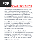 Acknowledgement For Class 12 Project | PDF