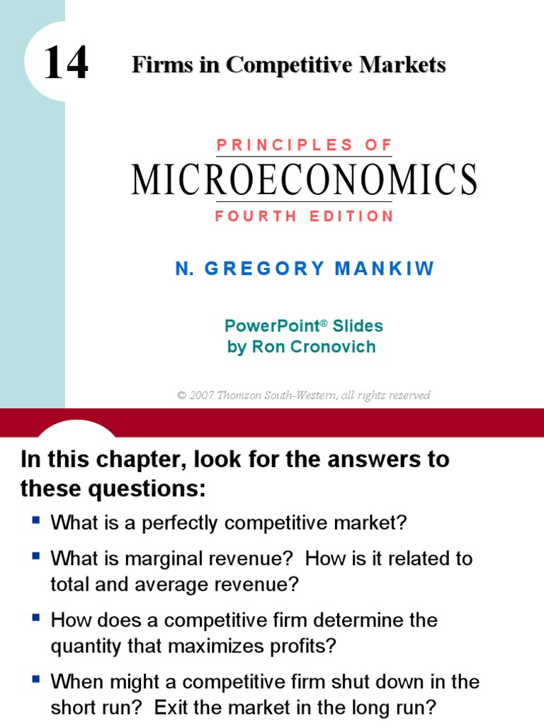 Micro Ch14 Presentation | PDF | Perfect Competition | Profit (Economics)
