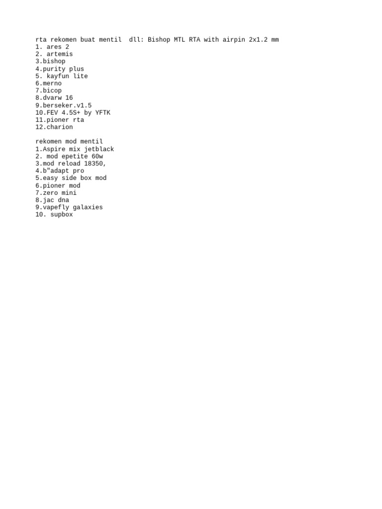 Rekomendasi Mtl | PDF