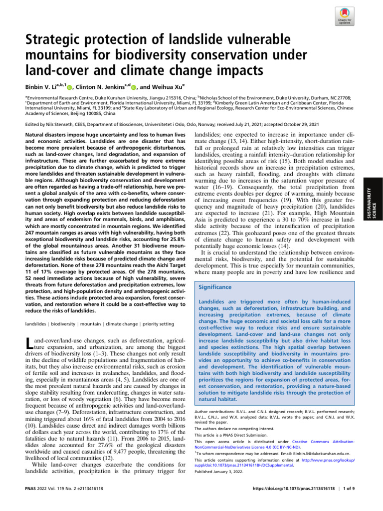 Li Et Al Strategic Protection of Landslide Vulnerable Mountains For ...