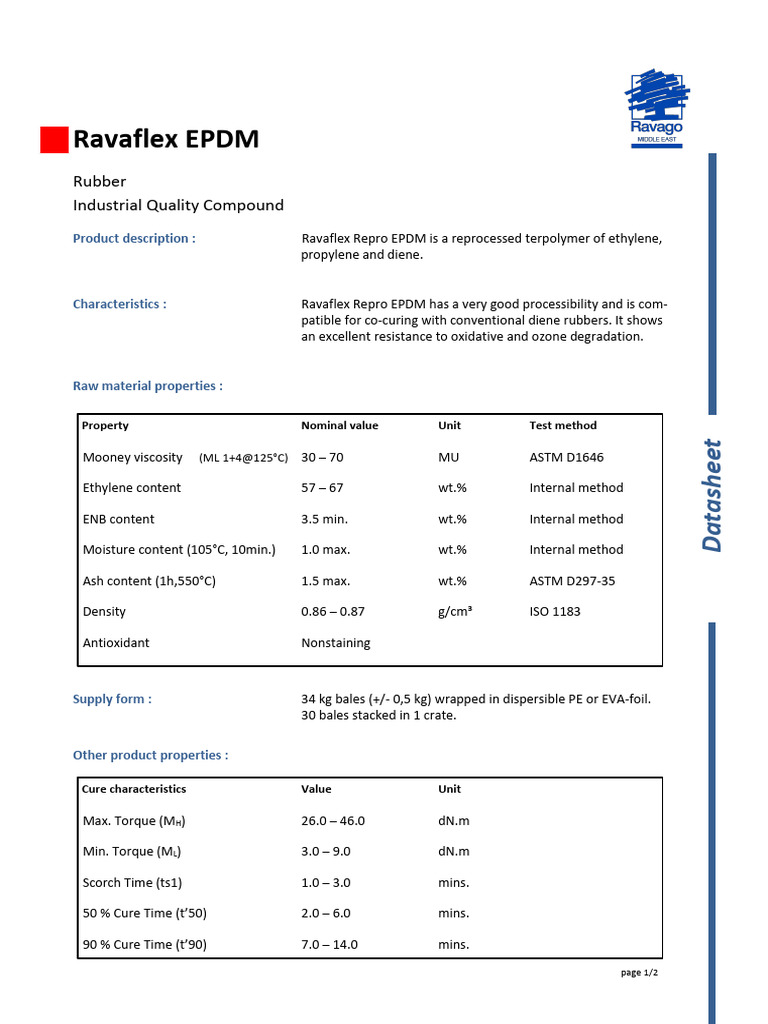 Ravaflex EPDM Technical Datasheet | PDF | Building Engineering ...