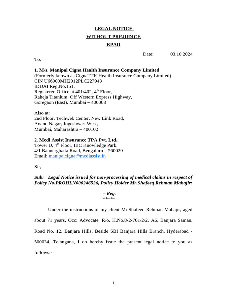 Health Insurance Notice - Revised | PDF | Insurance