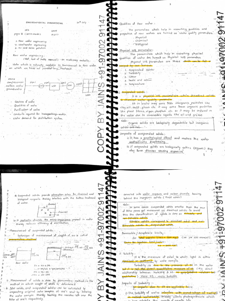 Environmental Engineering Part-1 Made Easy GATE Handwritten Classroom ...