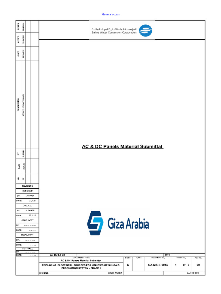 AC & DC Material Submittal - Organized | PDF