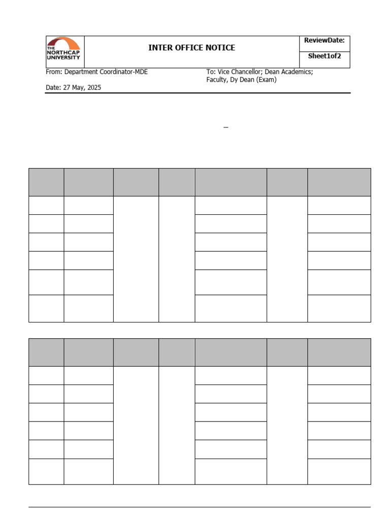 Answer Sheet Showing Schedule 2025 | PDF