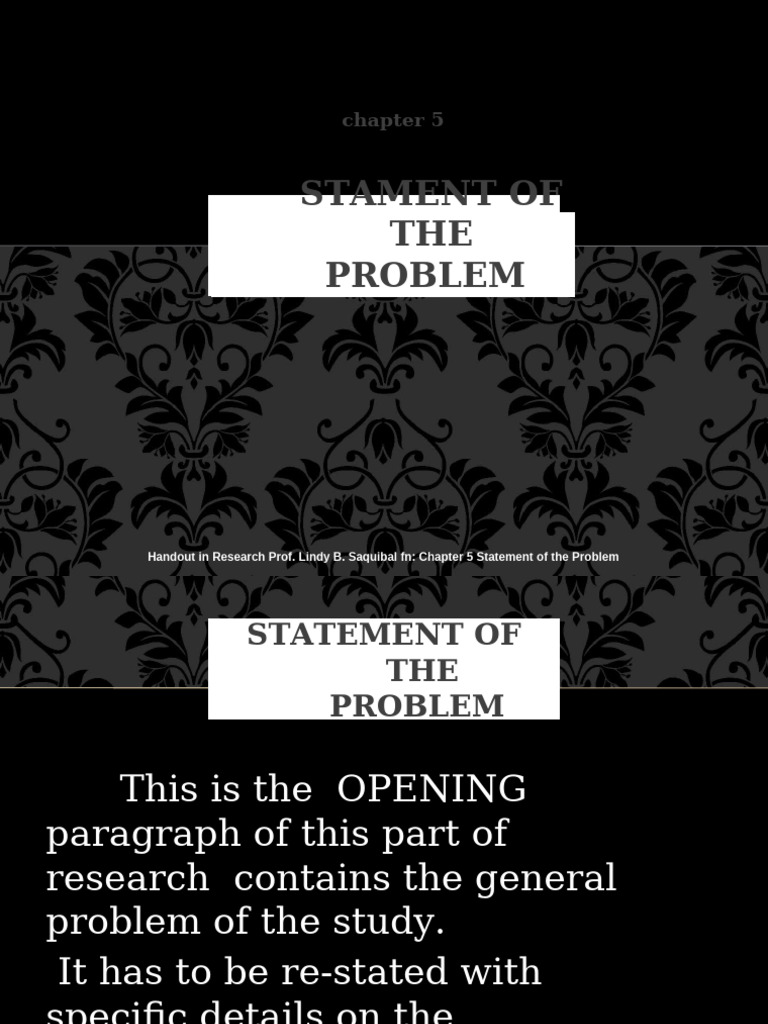 Research Problem Statement Guide | PDF | Methodology | Cognition