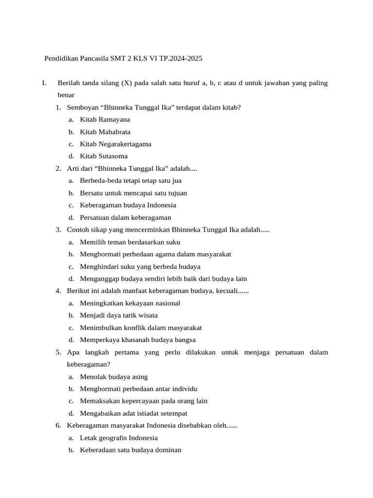 Soal Kelas VI | PDF