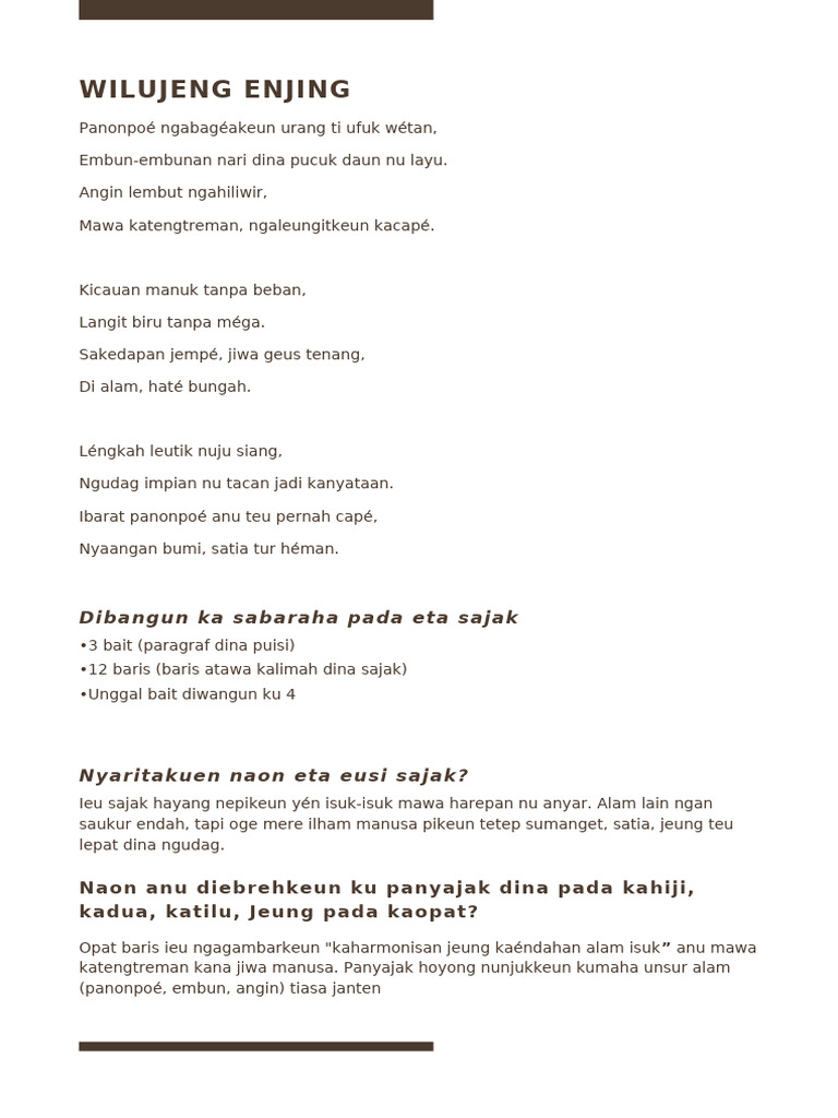 Wilujeng Enjing | PDF