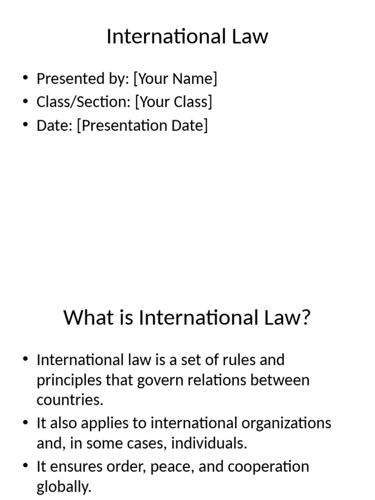 International Law Presentation Pdf
