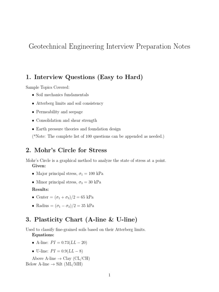 Geotechnical Engineering Interview Preparation Notes: 1. Interview ...