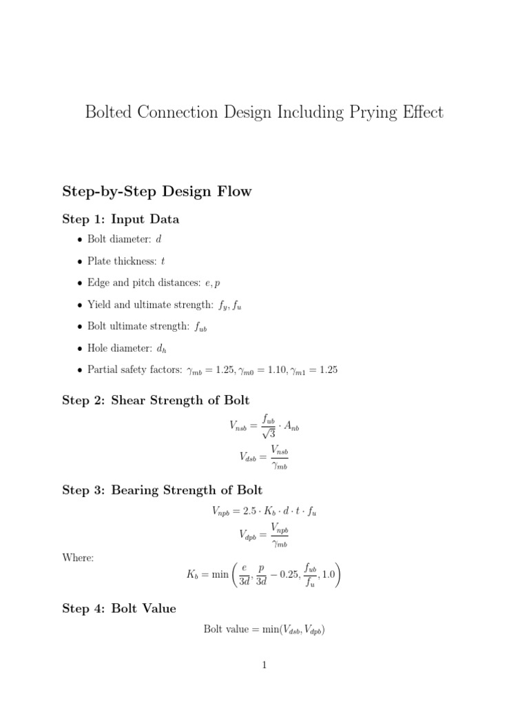 Prying Check Bolted Connection | PDF | Screw | Solid Mechanics