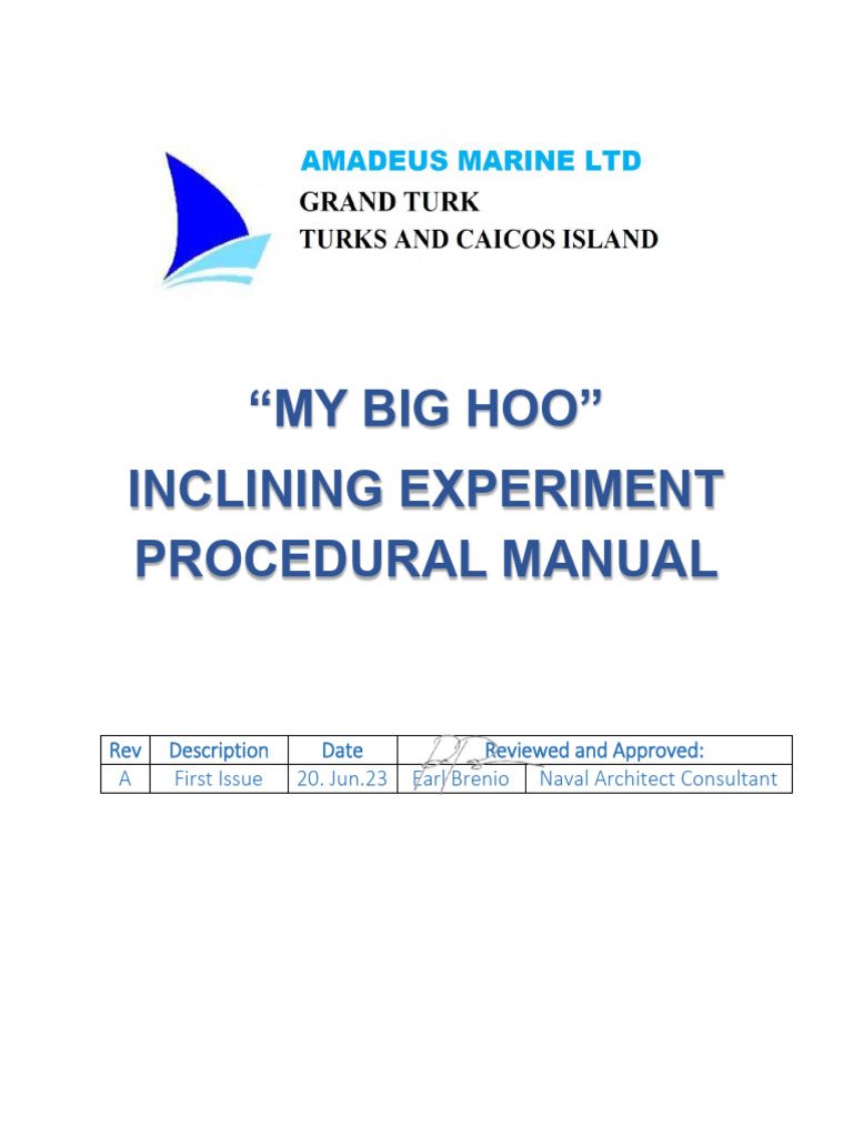 Inclining Experiment Procedure | PDF