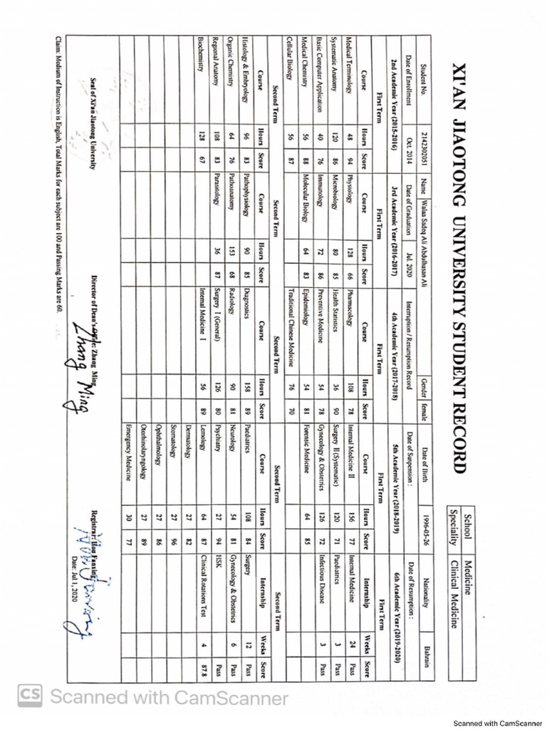 Academic Transcript 1 - Compressed | PDF