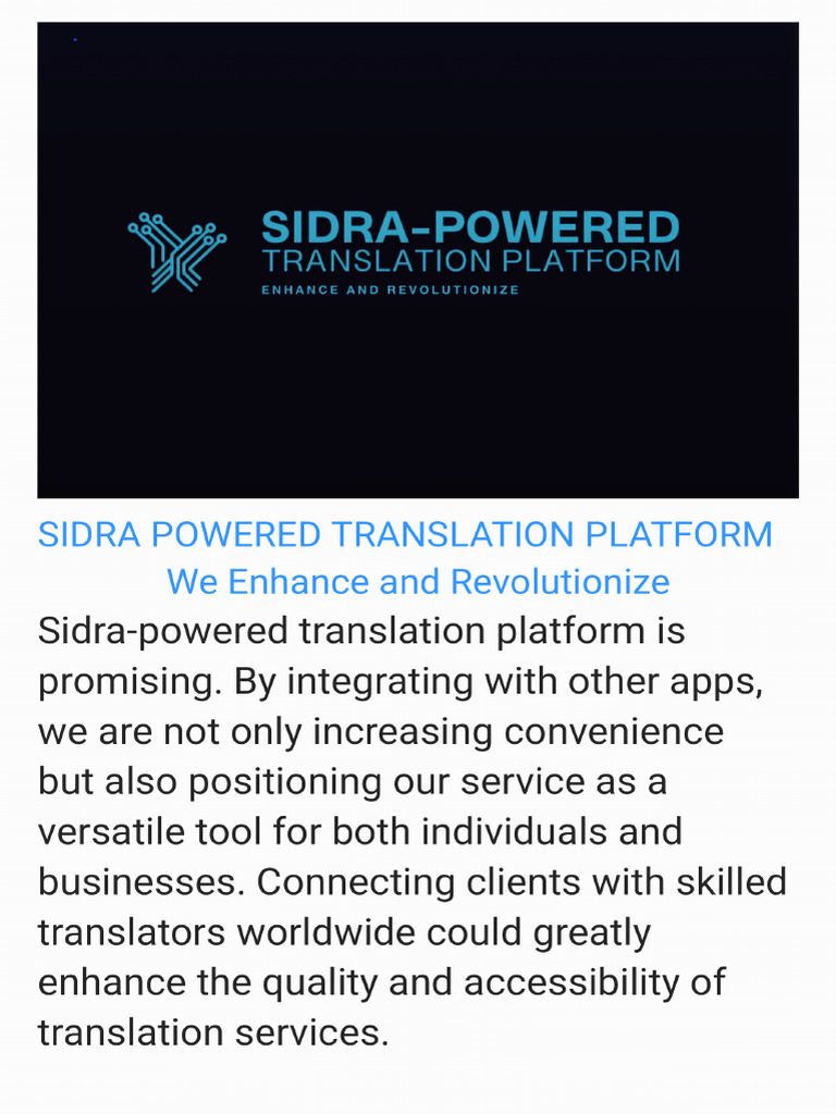 Sidra-powered Translation Platform | PDF