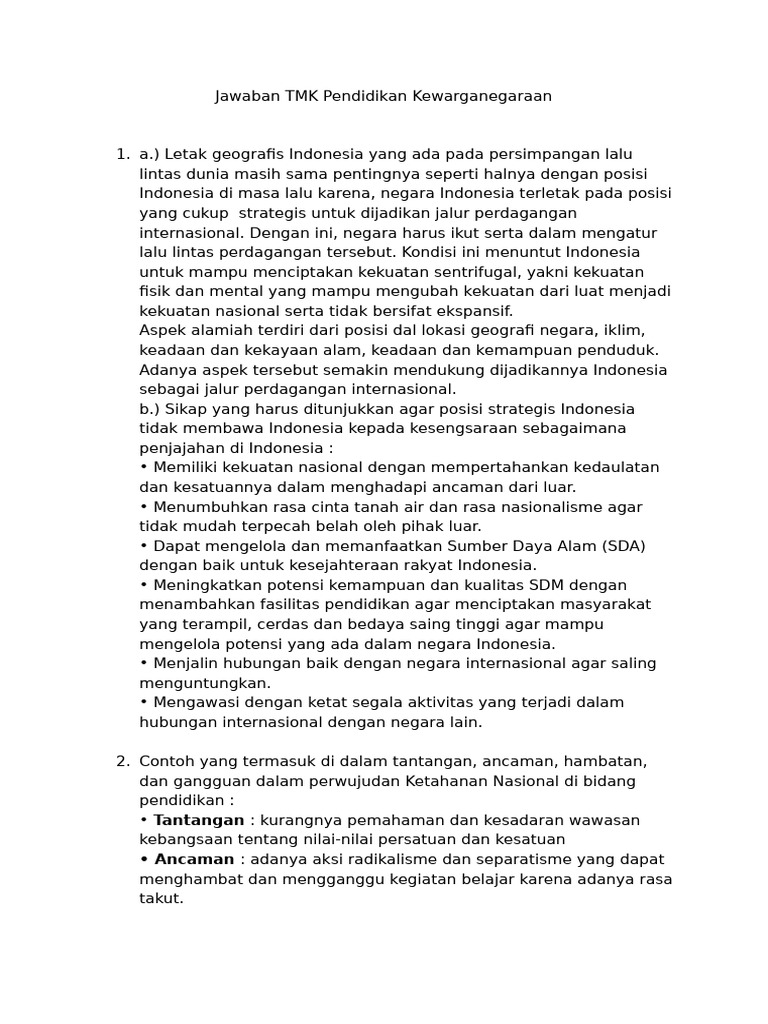 TMK 3 Pendididkan Kewarganegaraan | PDF