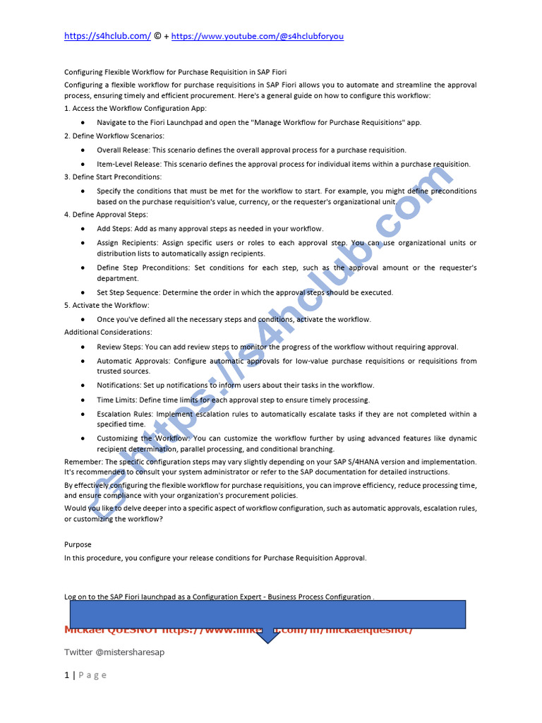 Configuring Flexible Workflow For Purchase Requisition in SAP Fiori ...