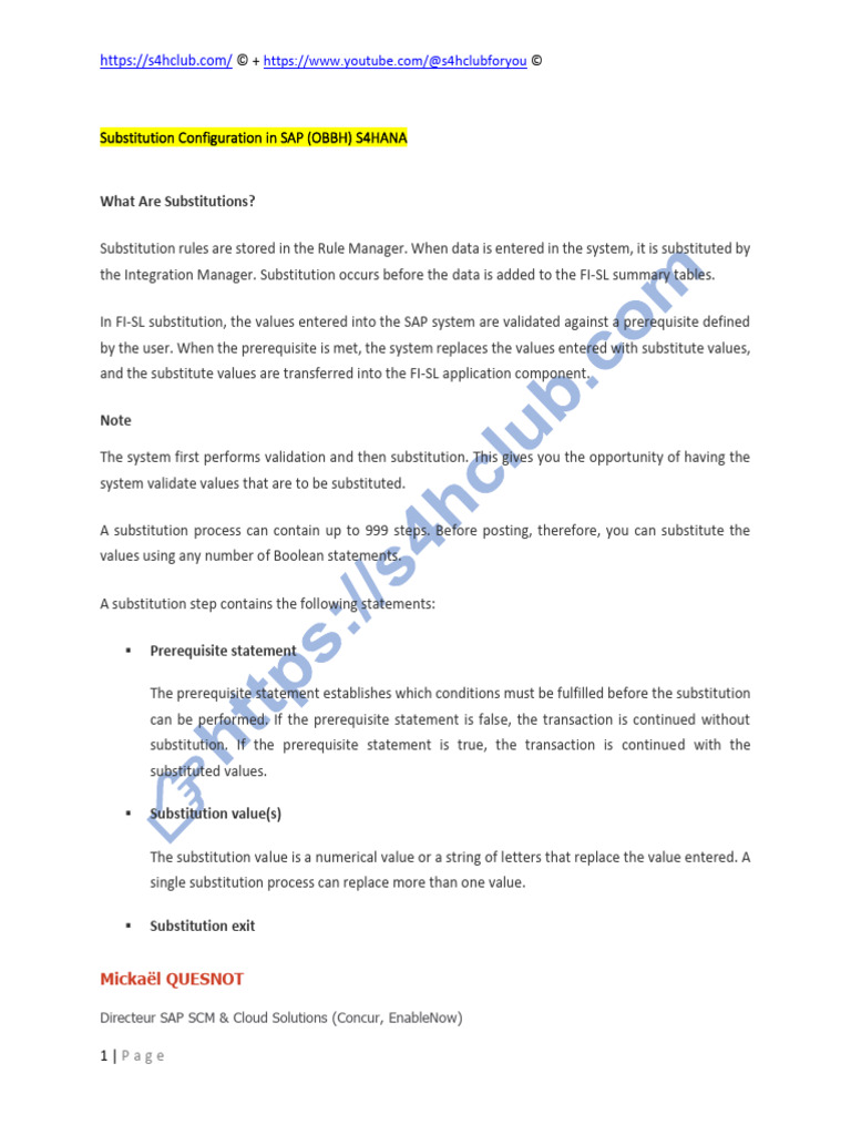 Substitution Configuration in SAP (OBBH) S4HANA | PDF | Boolean Data Type | Computer Programming