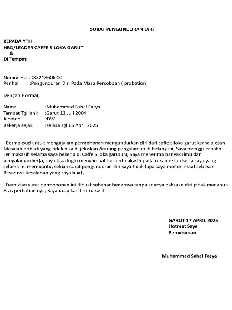 Surat Permohonan | PDF