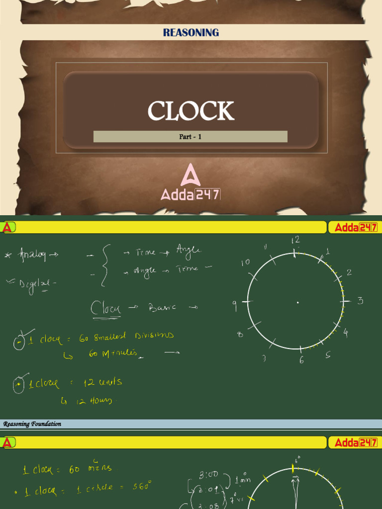Clock Reasoning Formula Guide | PDF