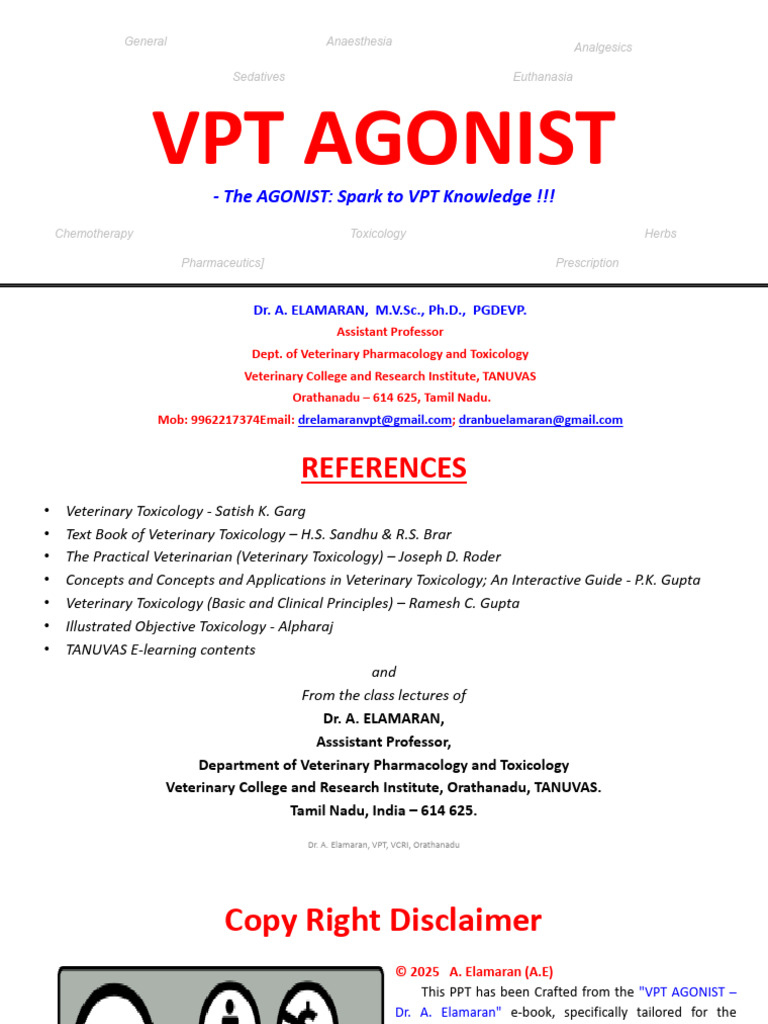 Vpt Agonist 2025 Ppt - Dr. a. Elamaran | PDF | Bioavailability | Pharmacy