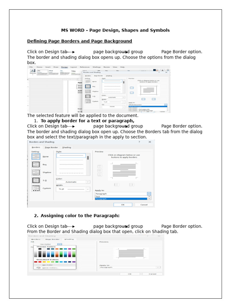 MS WORD - Page Formatting and Design - PT2 - AnnualExam | PDF ...