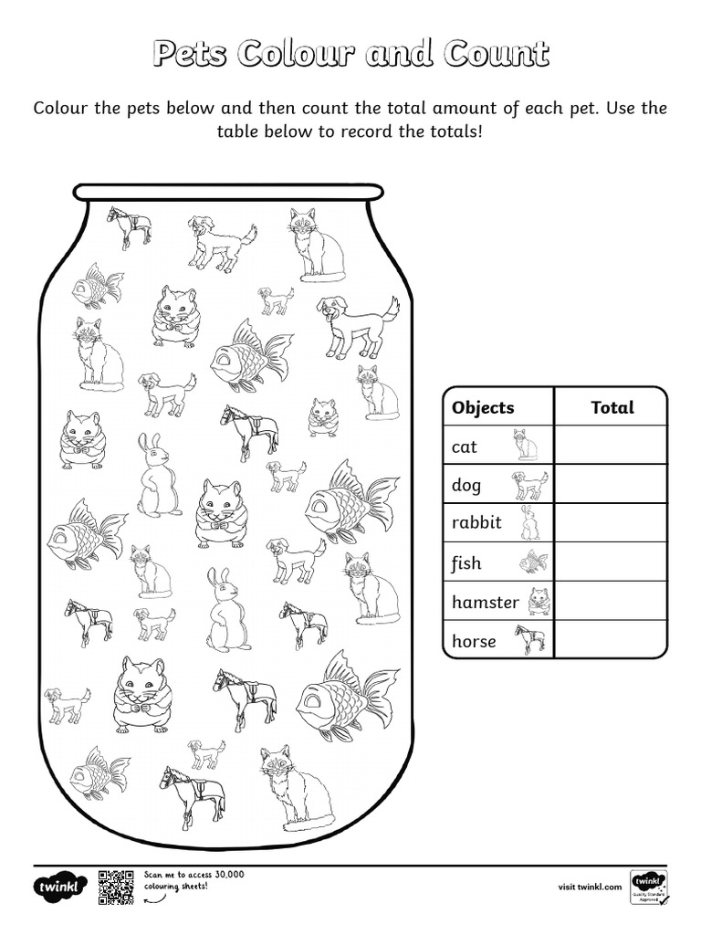 T M 1714467103 Pets Colour and Count Worksheet Ver 2 | PDF