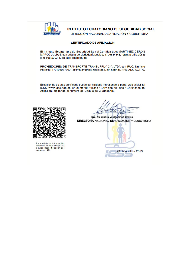 Certificado IESS | PDF