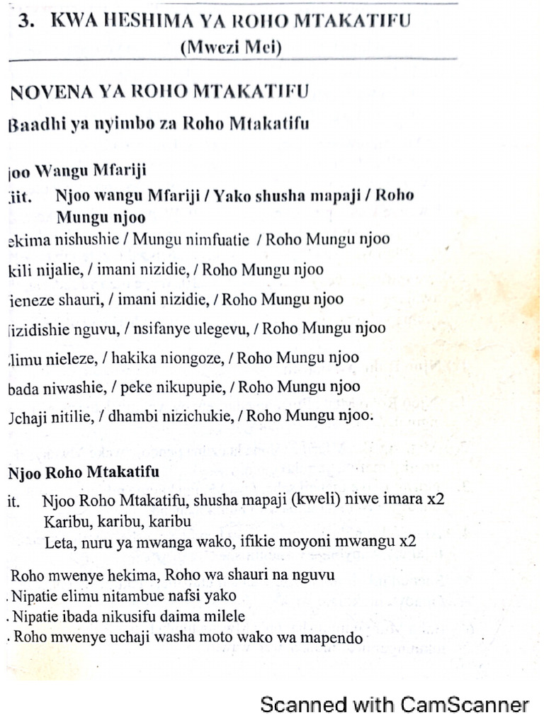 Rozari Ya Roho Mtakatifu | PDF