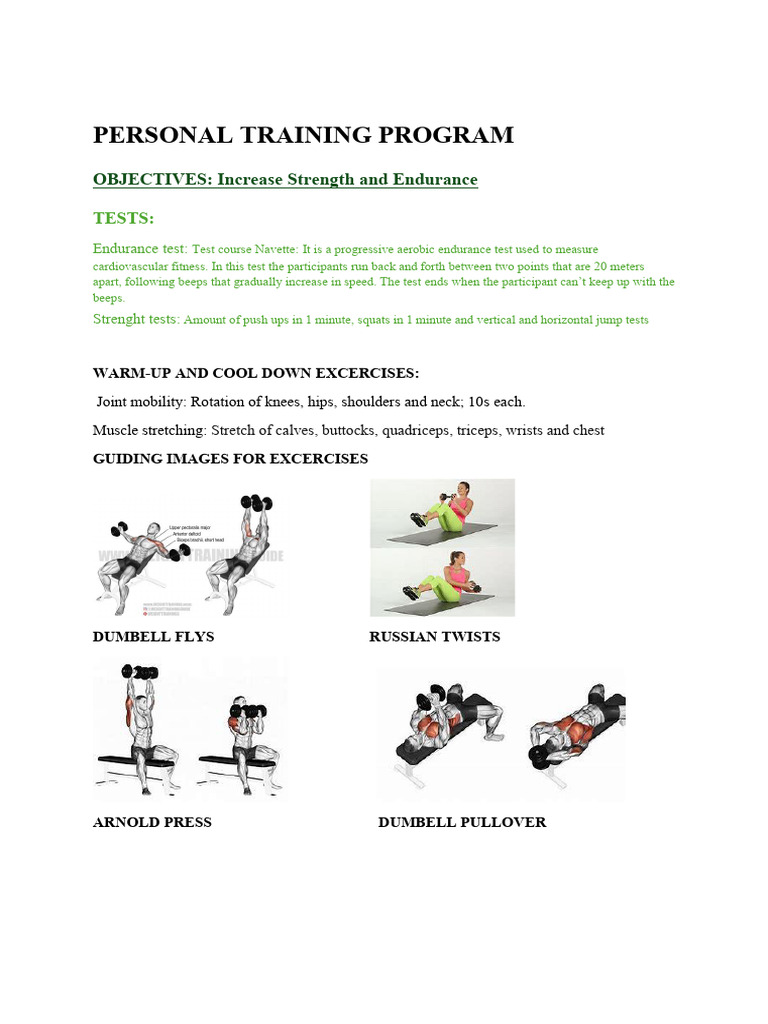 Personal Training Program | PDF | Kettlebell | Physical Exercise