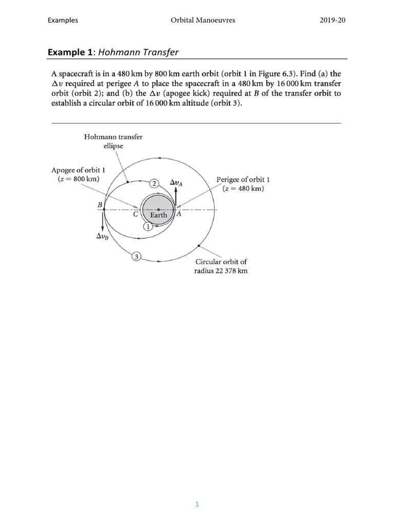 Examples - 2 - Orbital Manoeuvres - Stat | PDF