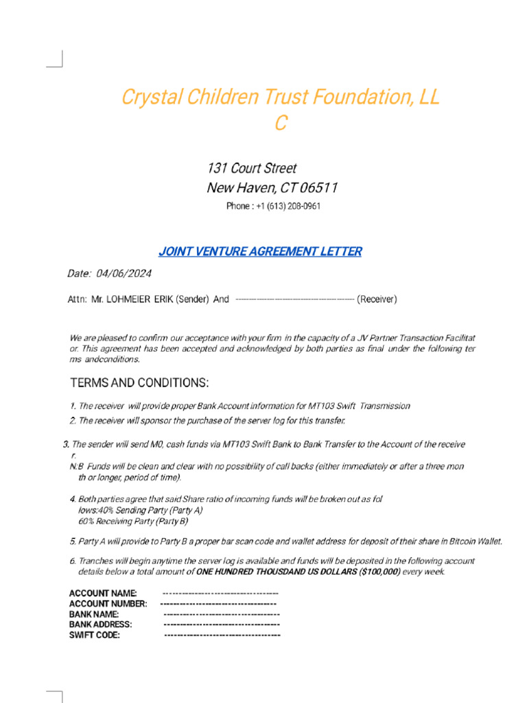 Lohmeier Erik Agreement Doa - Phoenix | PDF