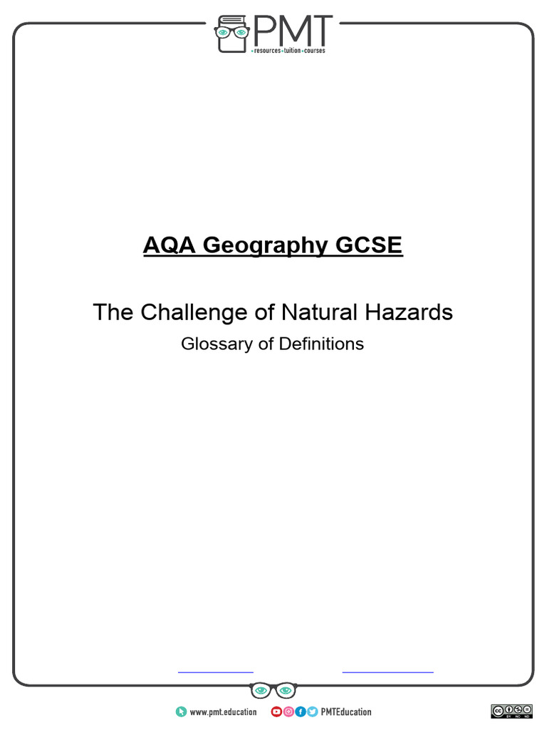 AQA Geography Natural Hazards Glossary | PDF | Earth | Plate Tectonics