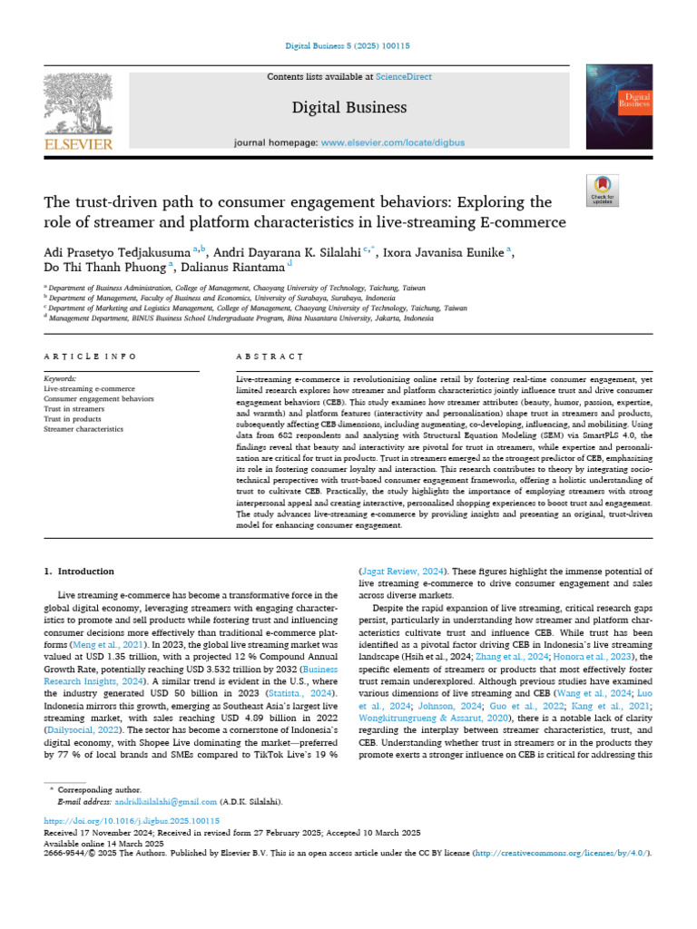Exploring The Role of Streamer and Platform Characteristics in Live ...