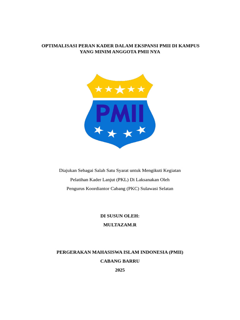 Optimalisasi Peran Kader Dalamm Ekspansi Pmii Di Kampus Yang Minim ...