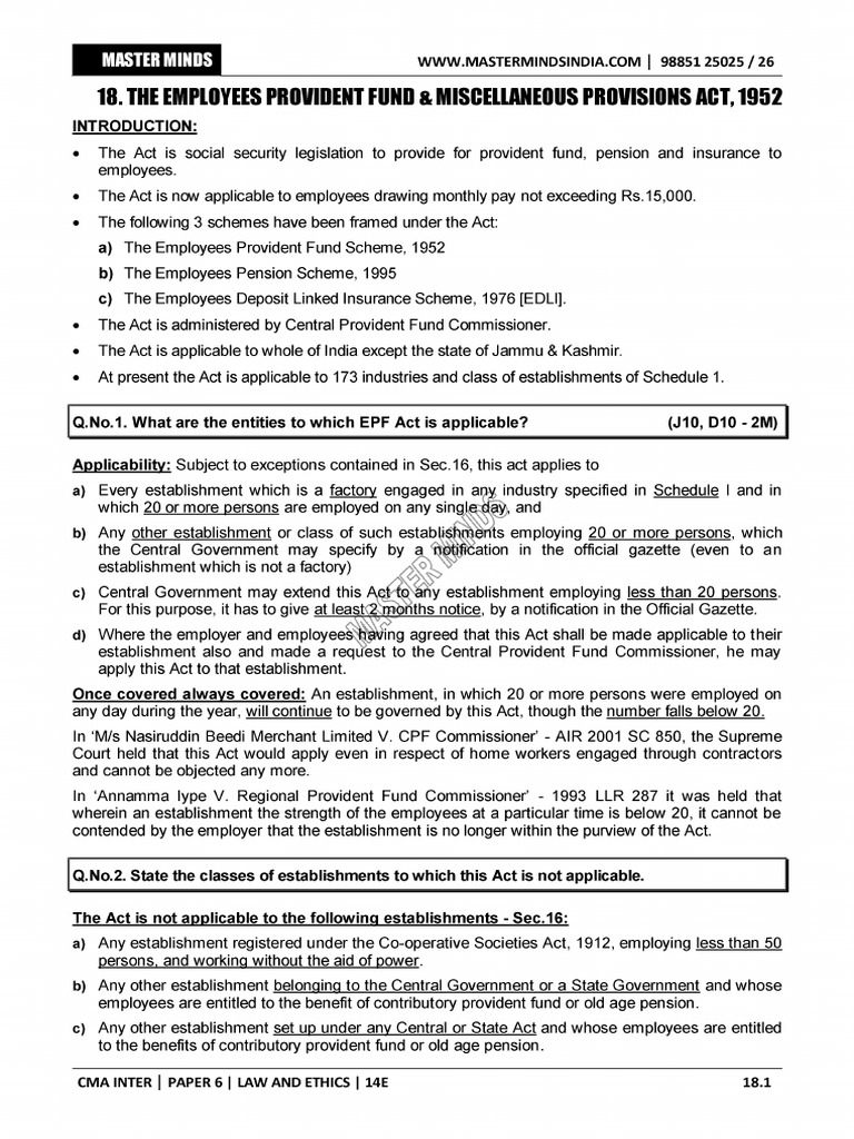 EPF Act, 1952 - 14e - Image | PDF