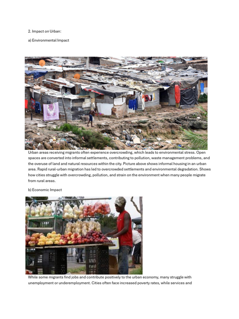 Urban Migration: Environmental and Economic Impacts | PDF