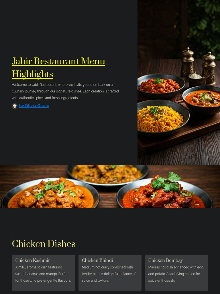 Jabir Indian Takeaway Menu Overview | PDF | Indian Cuisine | Curry