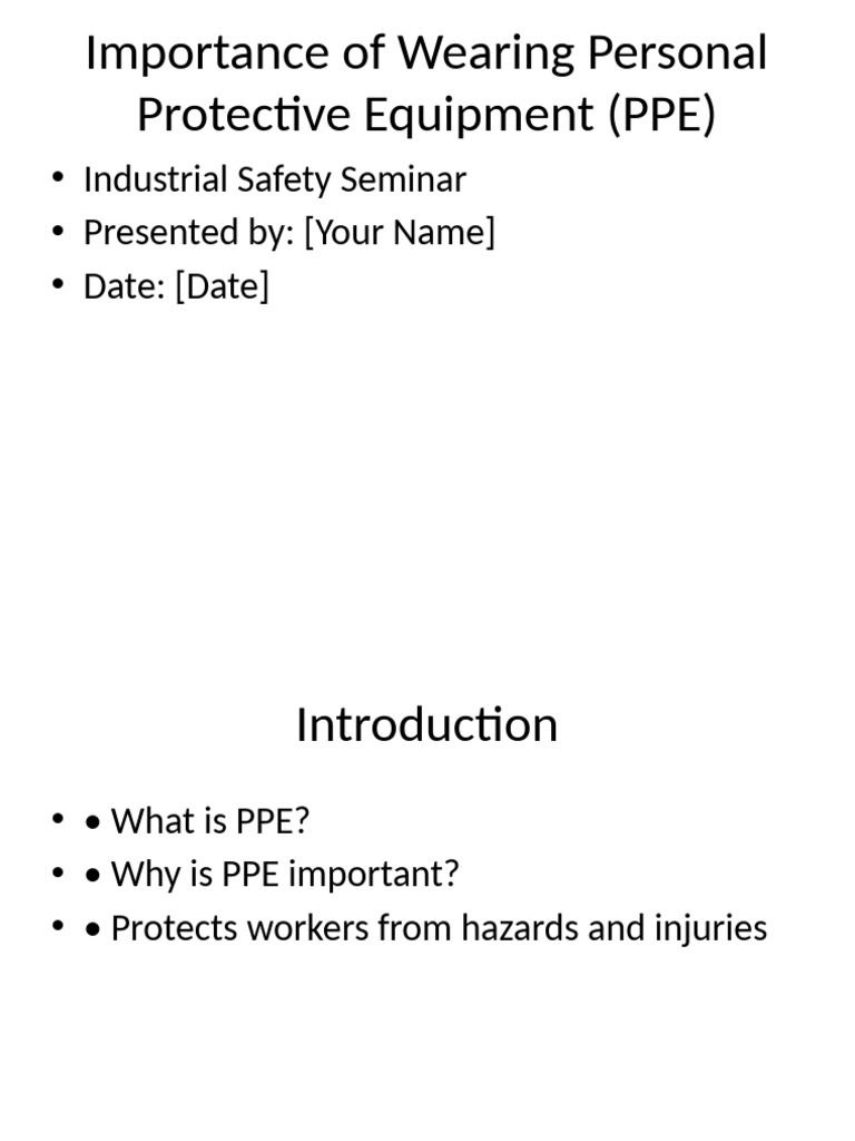 Ppe Seminar Presentation Pdf