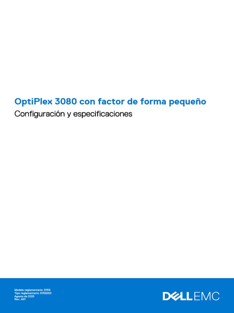 Especificaciones del OptiPlex 3080 SFF | PDF | Bios | Disco duro