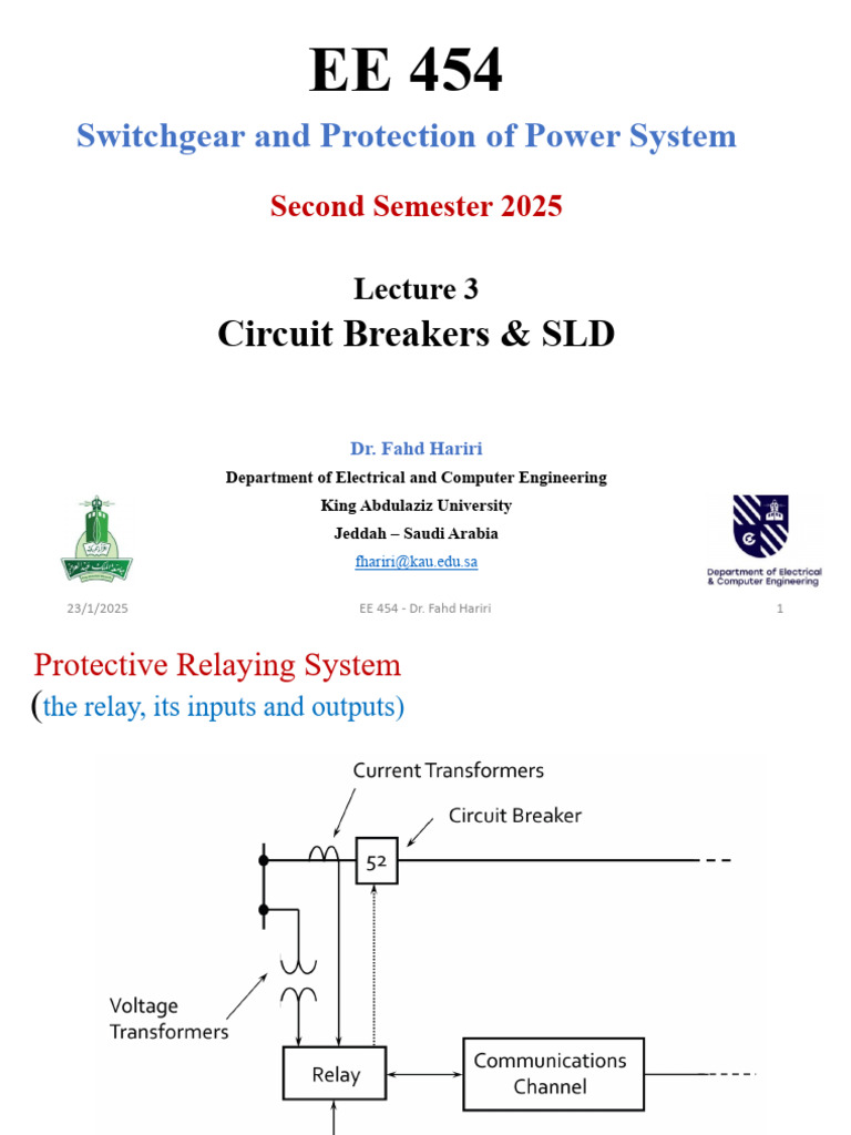 Lect. 3 Circuit Breaker and SLD | PDF | Electric Arc | Insulator (Electricity)