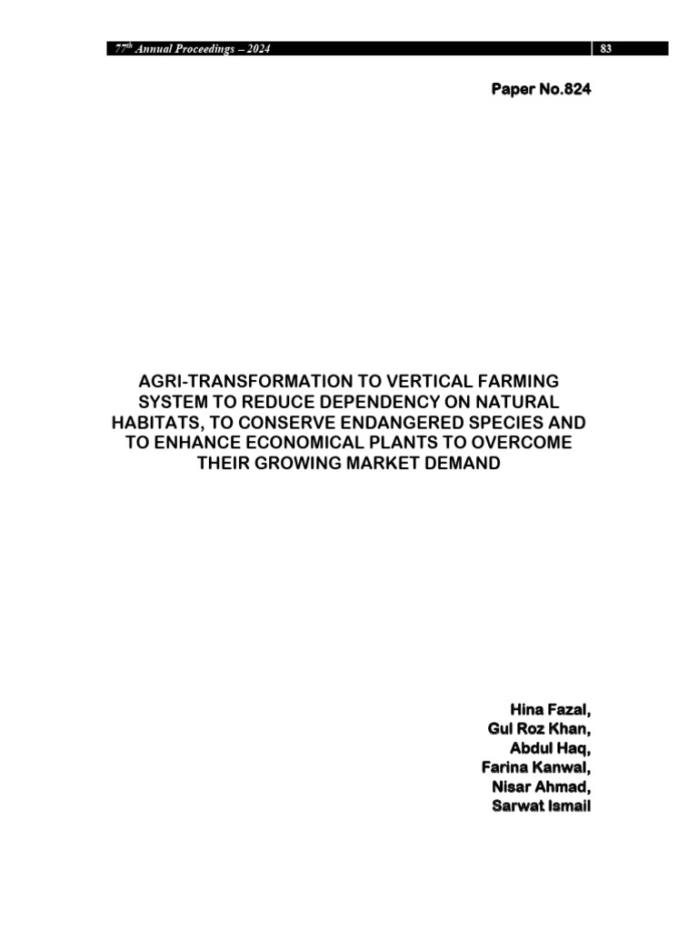 Proceedings Vertical Farming | PDF | Agriculture | Hydroponics