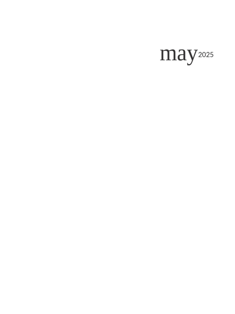 Printable May 2025 Calendar Style 1 | PDF