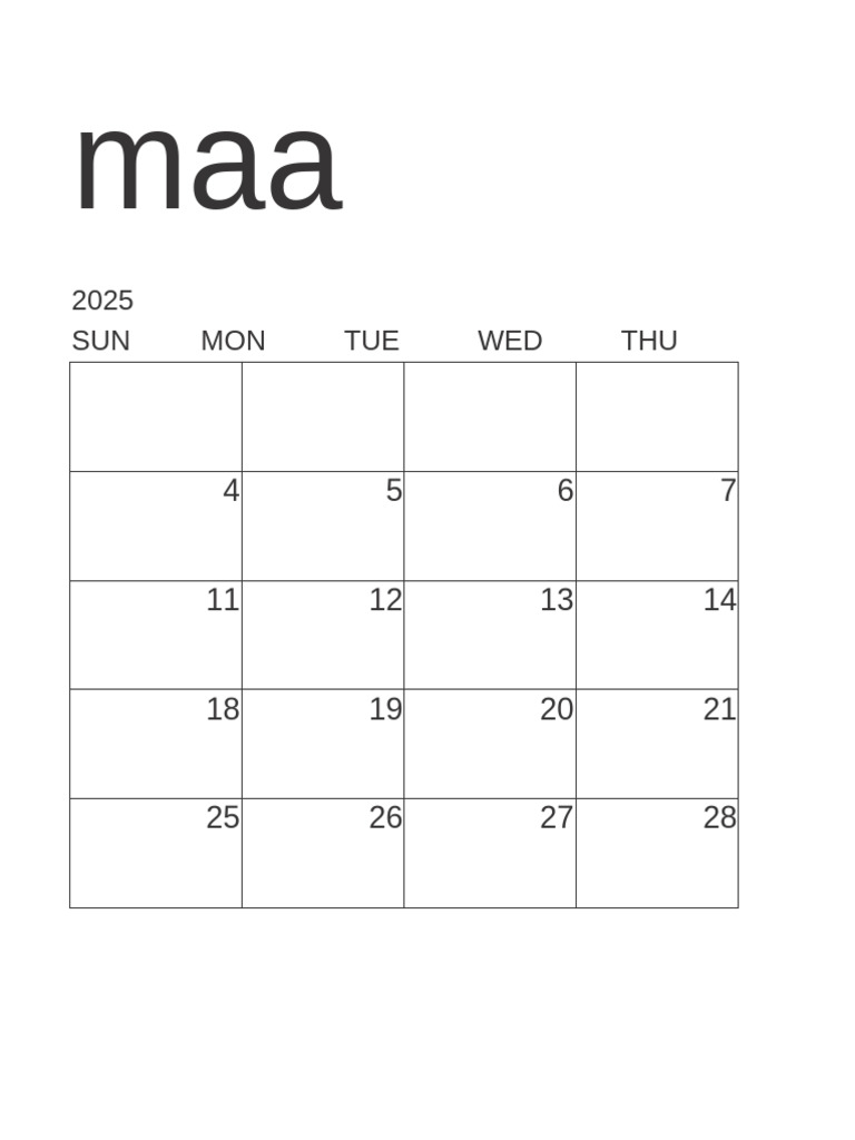 Printable May 2025 Calendar Style 1 | PDF