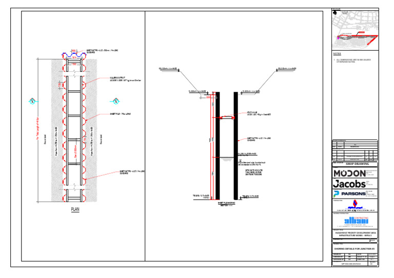 Draft Shoring Drawing For Junction 3 (1) - 7.3 To 8.5m Exc | PDF ...