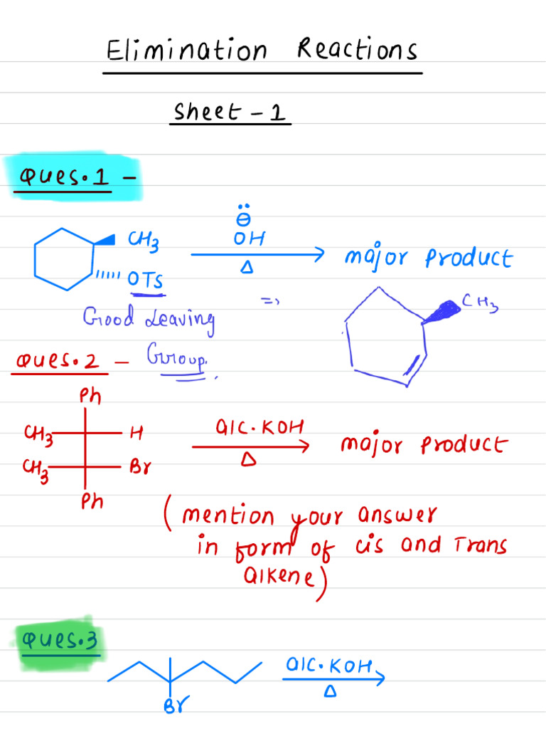 Elimination Reactions 250531 132133 | PDF | Organic Chemistry | Chemistry