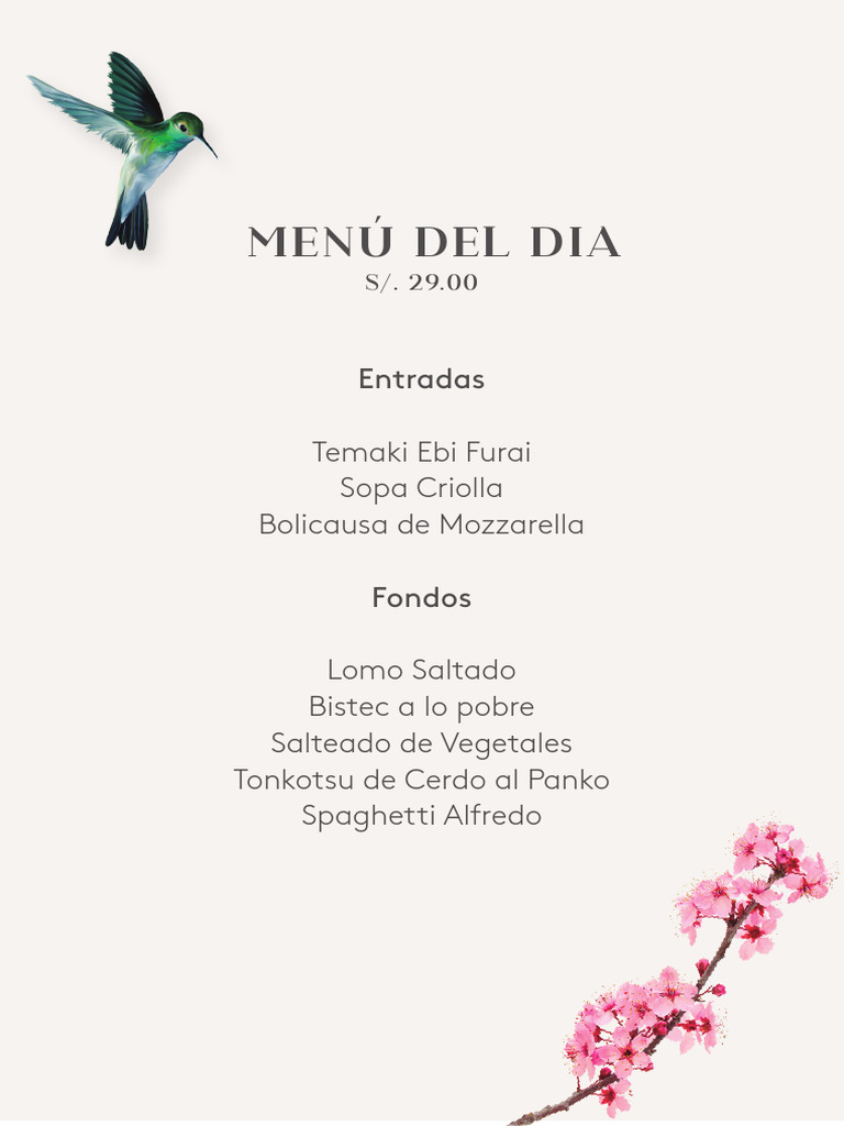 Menú del Día: Bolicausa y Más | PDF