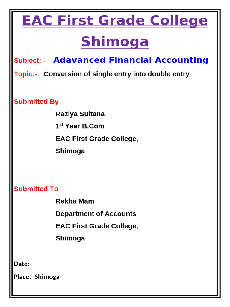 EAC First Grade College | PDF