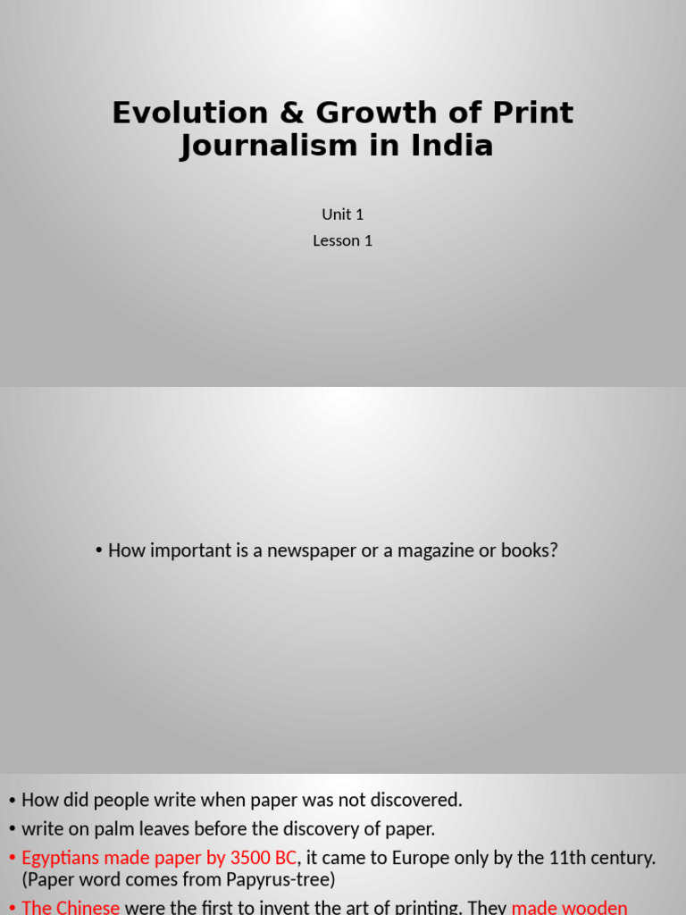 History of Print and Newspapers in India | PDF | Newspapers | Printing