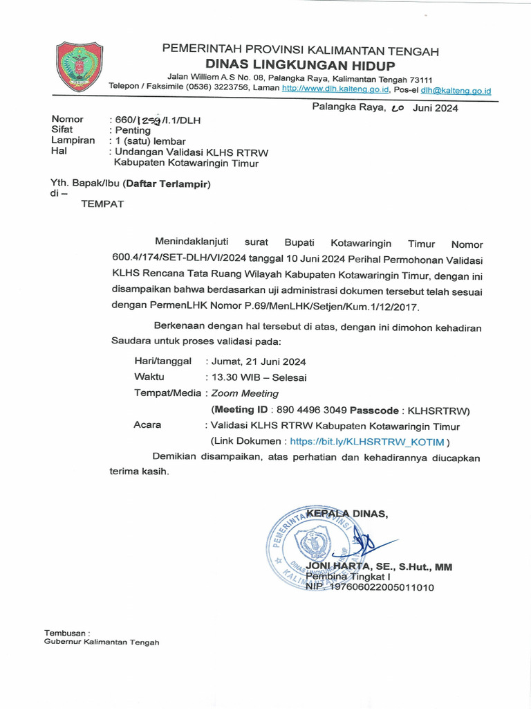 Und-Validasi Klhs RTRW Kab-Kotim | PDF