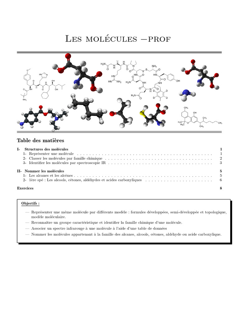 Structures et Nomenclature des Molécules | PDF | Composés organiques ...